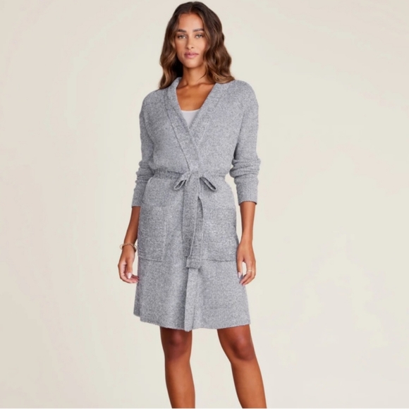 Intimates & Sleepwear | Barefoot Dreams Cozy Chic Heathered Robe Silver ...